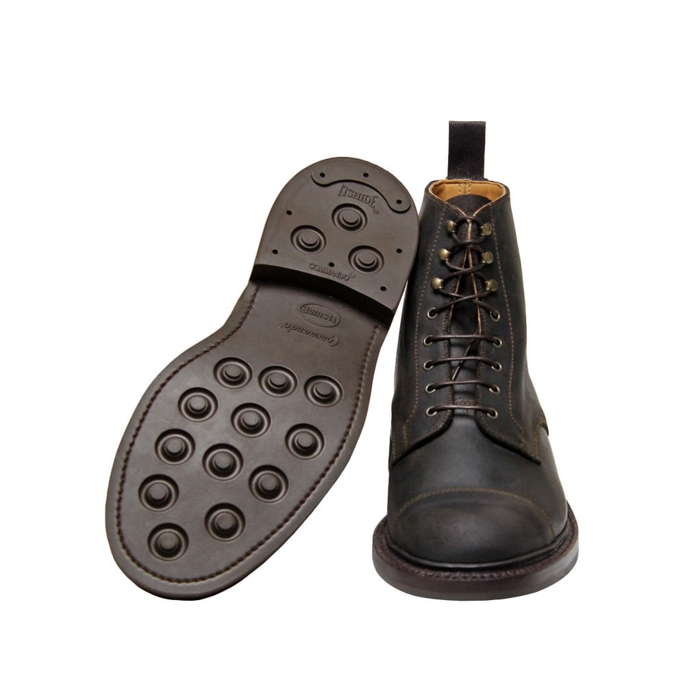 Craig Kenia Dark Brown Waxy Suede Cap Derby Boot | Shop Sydney's Toronto